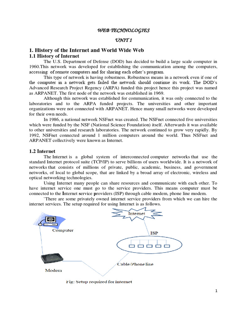 WT R19 Unit 1 | PDF | World Wide Web | Internet & Web