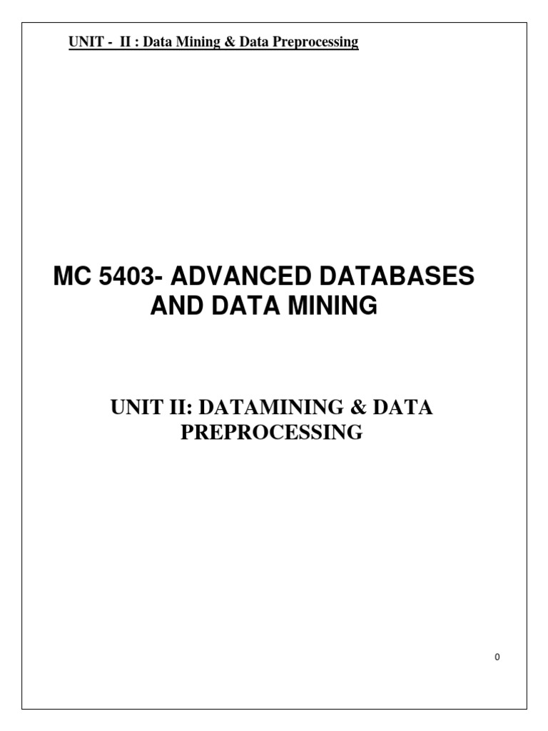 Data Mining & Preprocessing Guide | PDF | Art | Computers