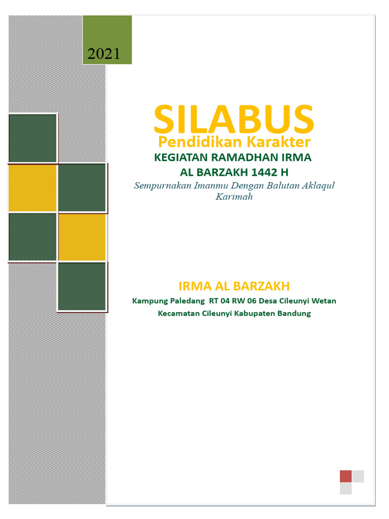 Silabus Pendidikan Karakter Kelas 0 - 5 | PDF