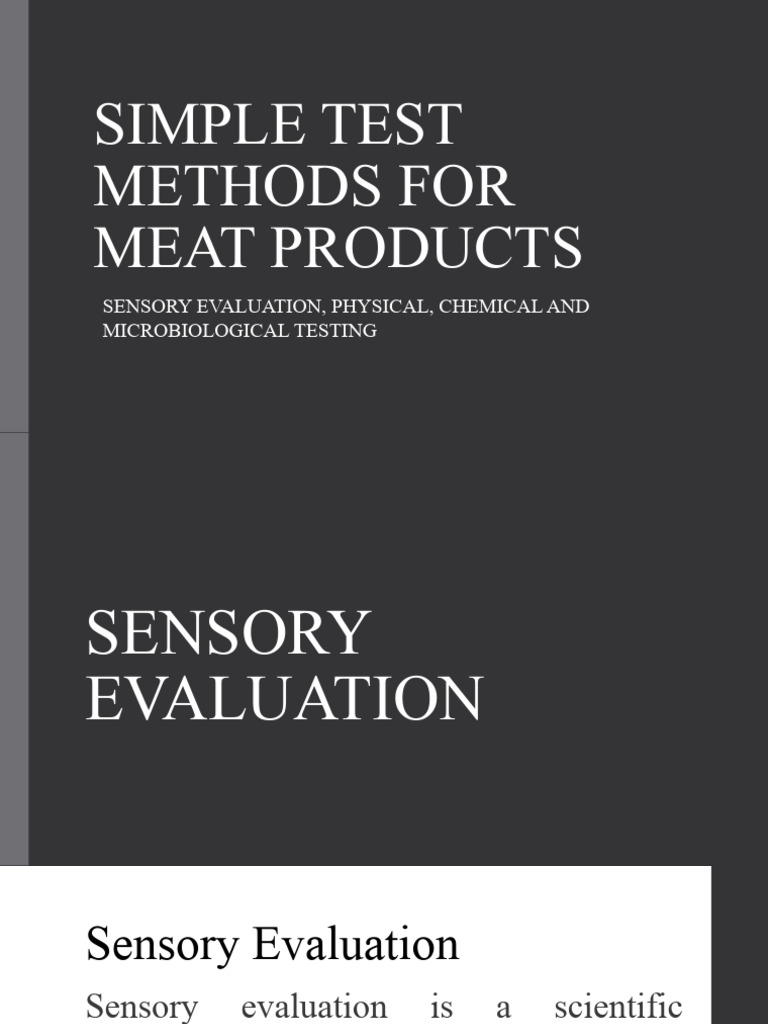 Meat Quality Testing Methods Overview | PDF