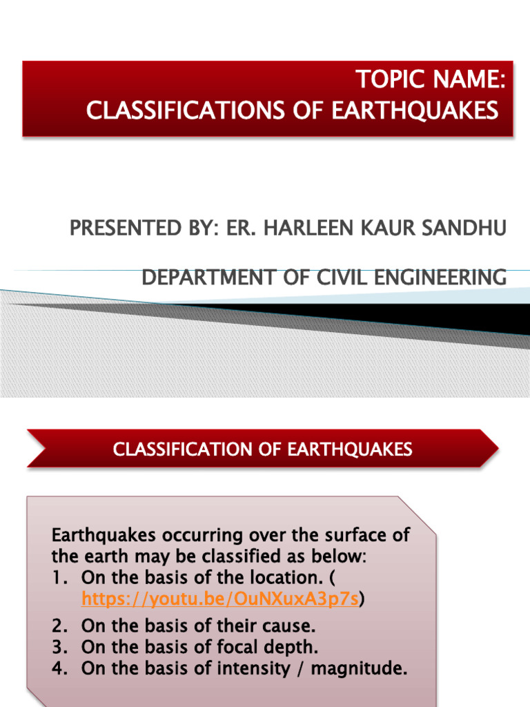 Earthquake Classifications Explained | PDF | Science & Mathematics