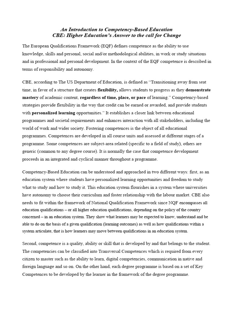 Understanding Competency-Based Education | PDF | Learning | Cognition