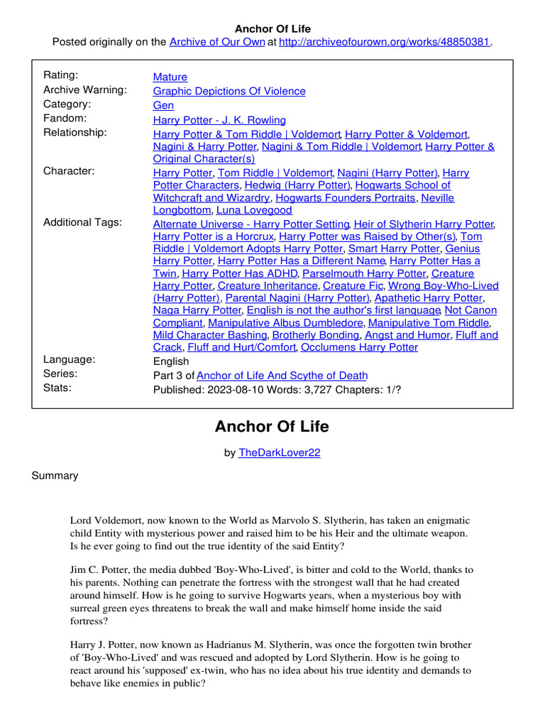 Anchor of Life | PDF