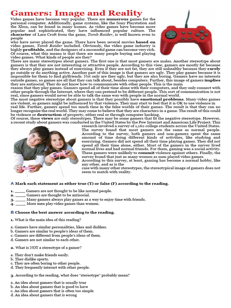 Reading Gamers | PDF | Video Games | Violence
