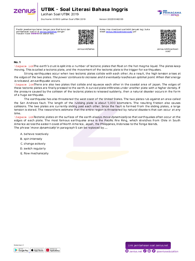 001910 Latihan Soal UTBK 2019 | PDF