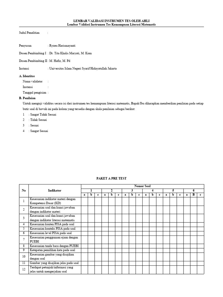 Lembar Validasi Ahli Pdf