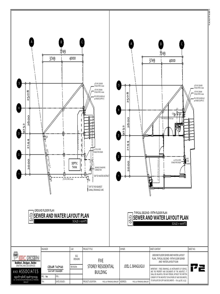 Sewer and Water Layout Plan Sewer and Water Layout Plan: A B C A B C ...