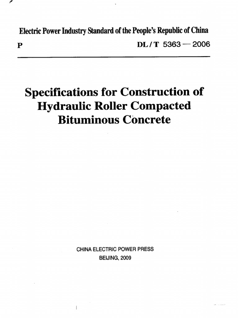 Design For Construction Haydraulic Roller Roller Compacted Bitumions Concrete DLT 5363-2006 | PDF