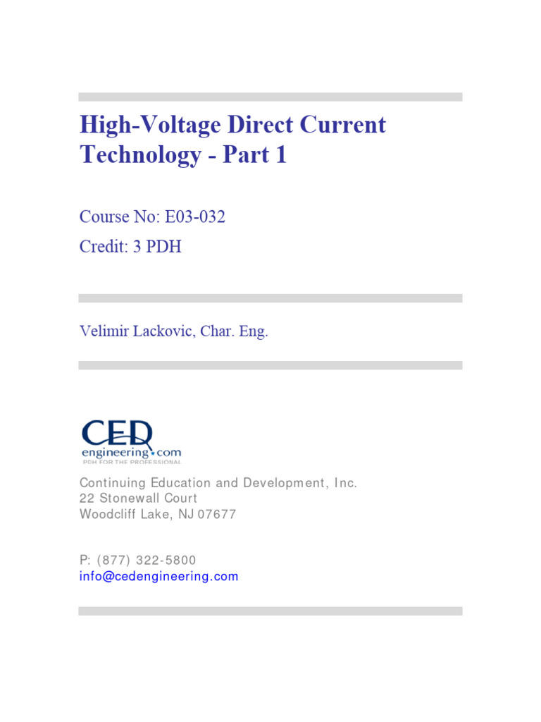 High-Voltage Direct Current Technology - Part 1 R1 | PDF | High Voltage ...