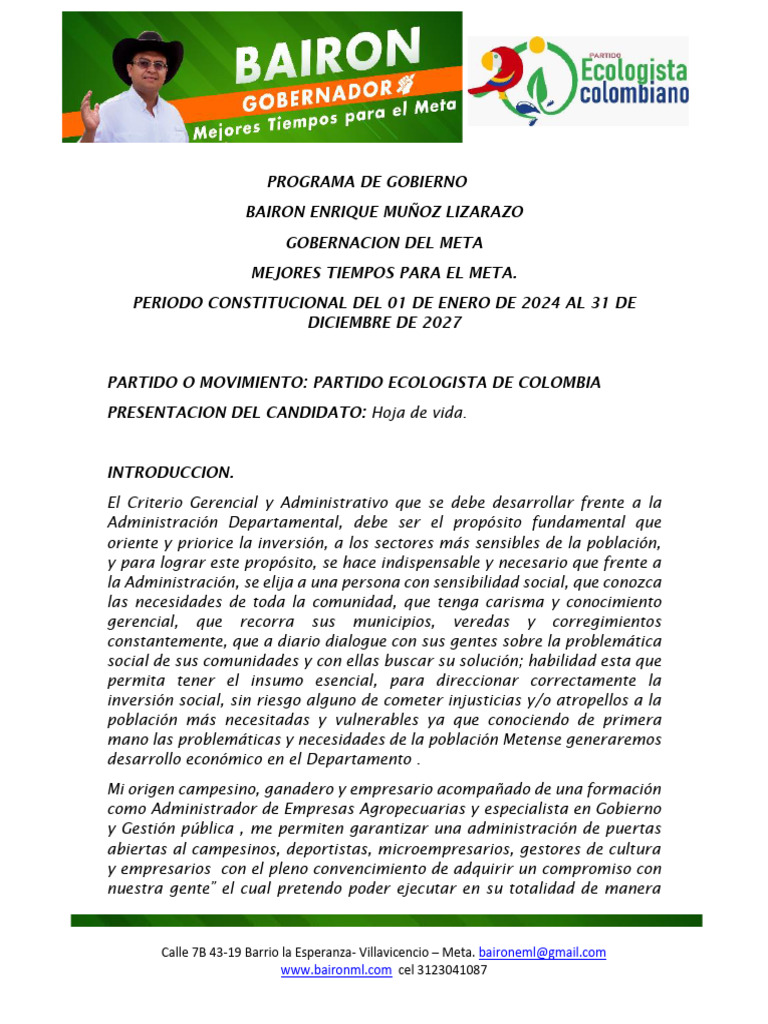 Bairon Enrique Muñoz Lizarazo | PDF