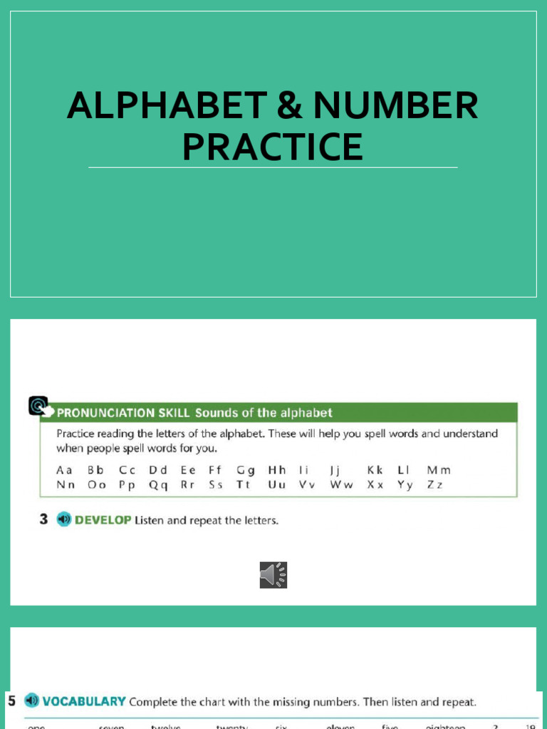 Alphabet & Number Practice | PDF