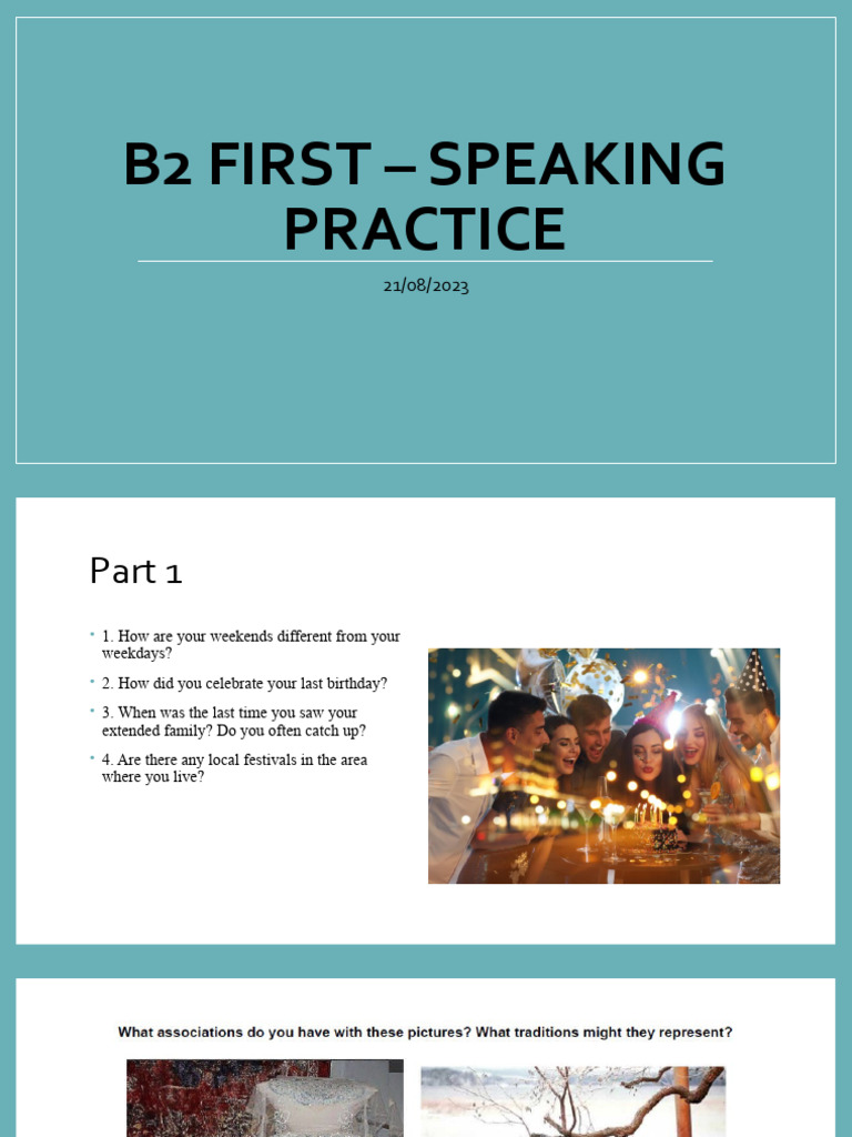B2 First – Speaking Practice 11.08 | PDF