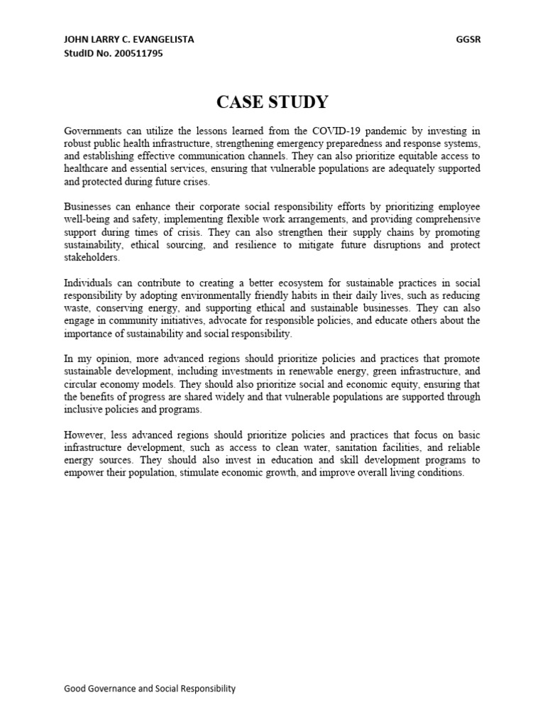 CASE STUDY Good Governance | PDF