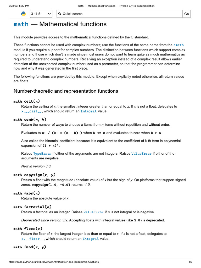 Math Py Library | PDF