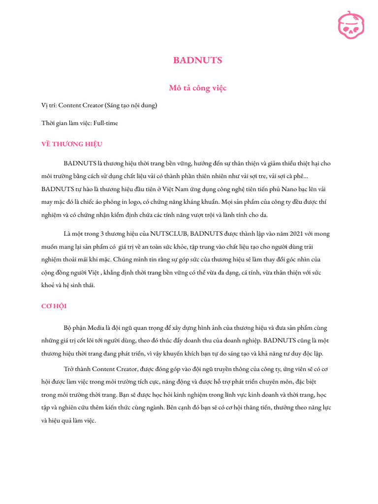 JD Content Creator | PDF