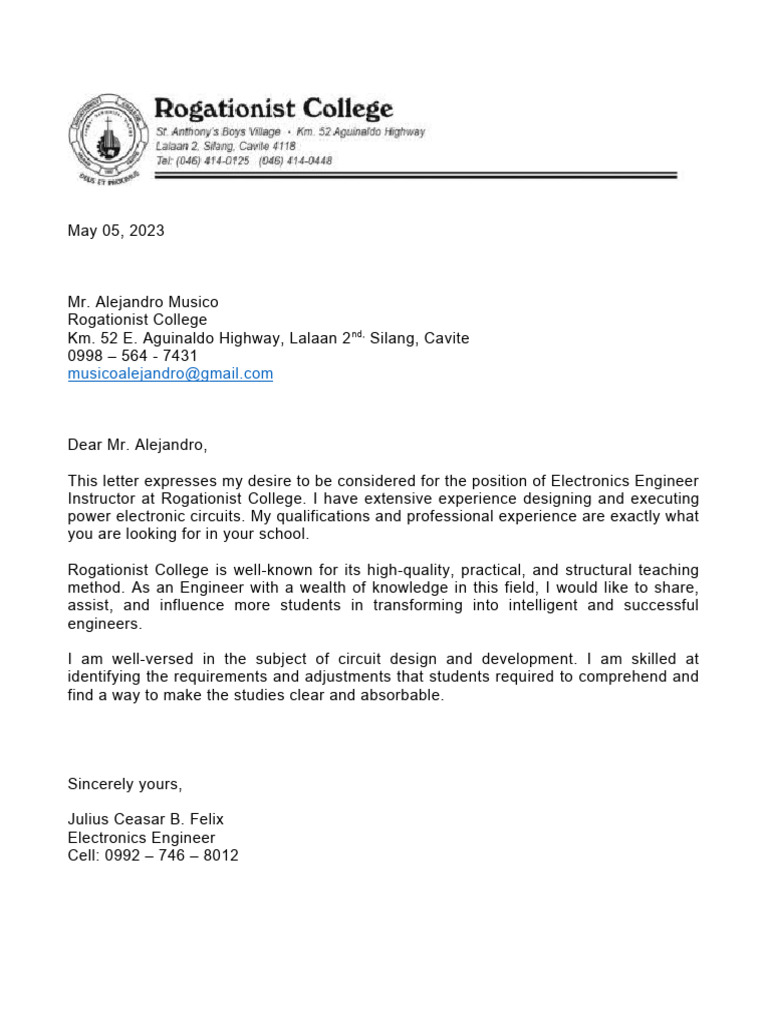 Business Letter Sample | PDF | Career & Growth | Computers