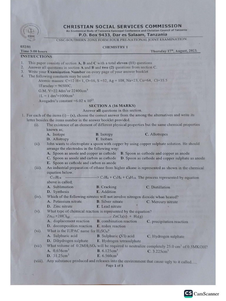 CSSC Chemistry | PDF