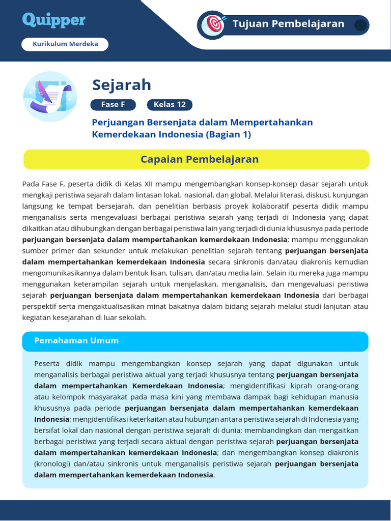 Apa Yan.-Tujuan Pembelajaran Sejarah G12 - Perjuangan Bersenjata Dalam Mempertahankan ...
