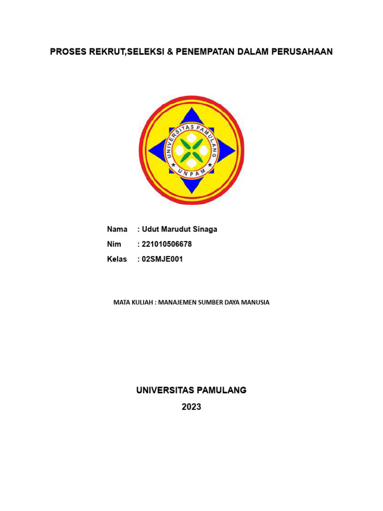 Proses Rekrutmen, Seleksi & Penempatan Pada Perusahaan | PDF