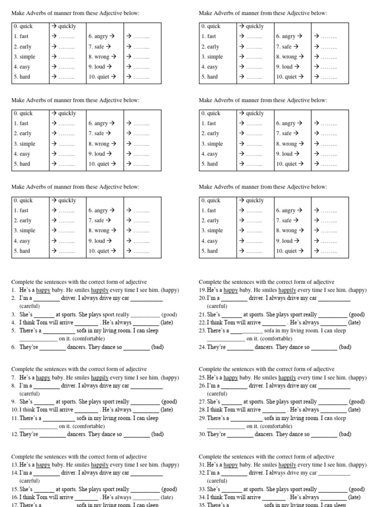 Adverbs of Manner | PDF | Adverb | Linguistic Typology