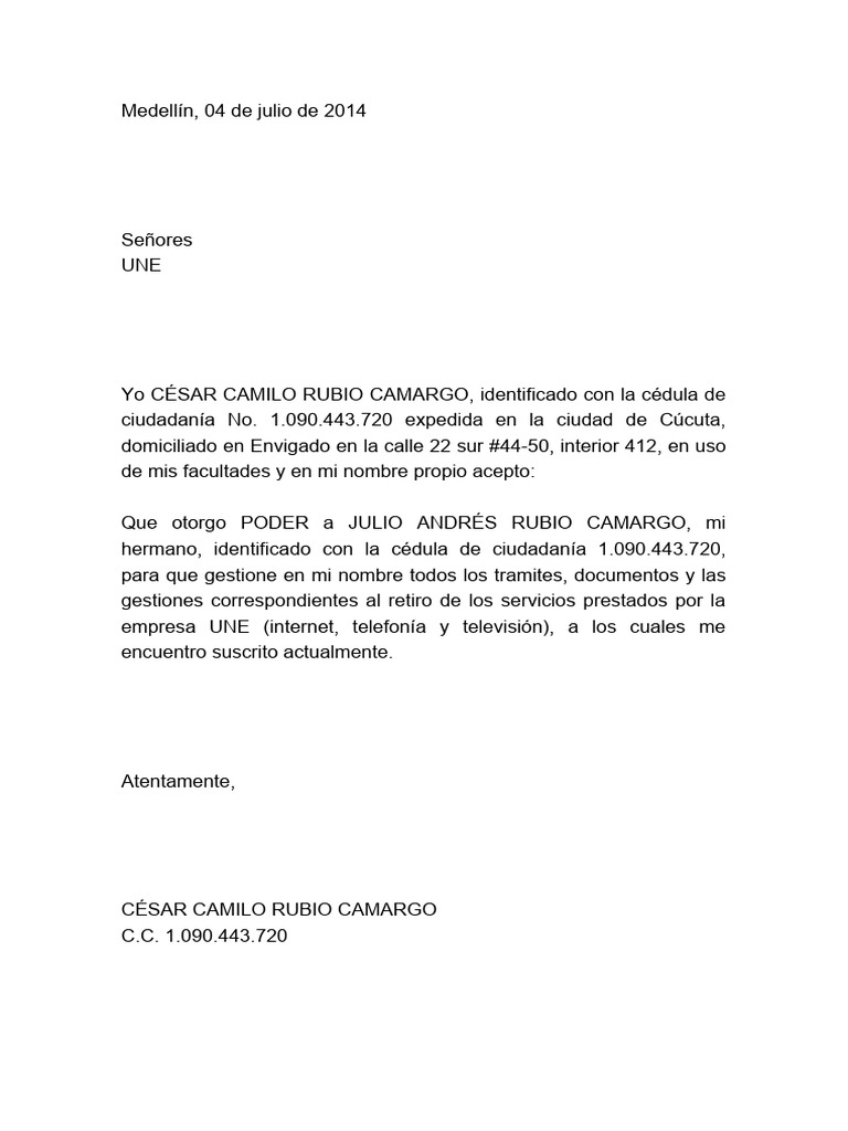 Carta Poder | PDF