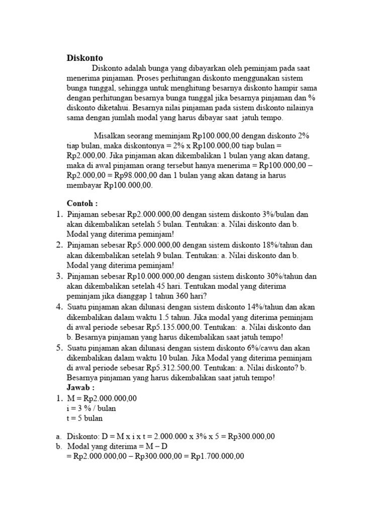 Hitung Diskonto | PDF | Bisnis