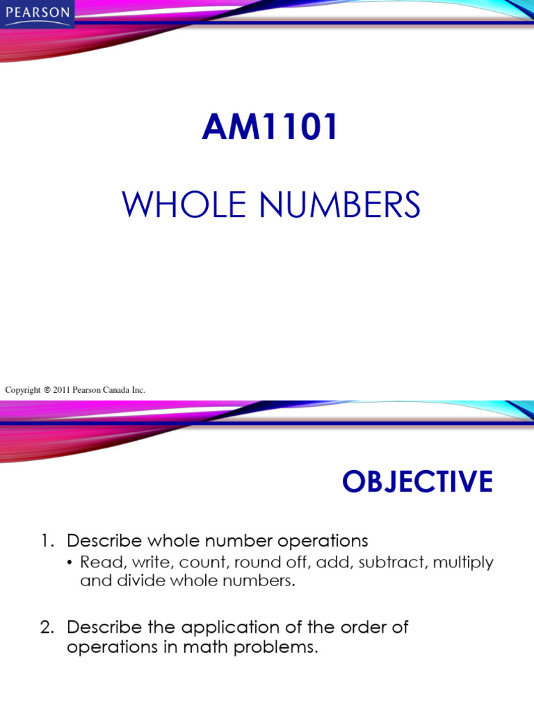 Objective 1and2 Whole Numbers Pdf