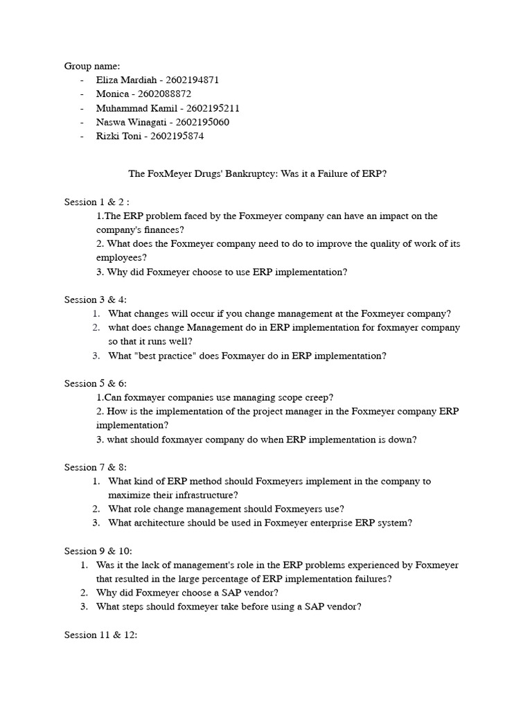 FoxMeyer ERP Failure Analysis | PDF