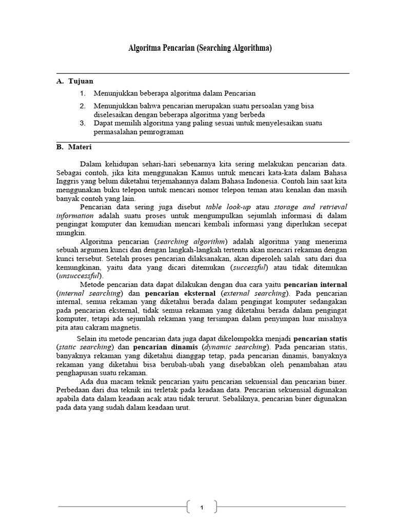 Materi Searching Algorithm 1 | PDF