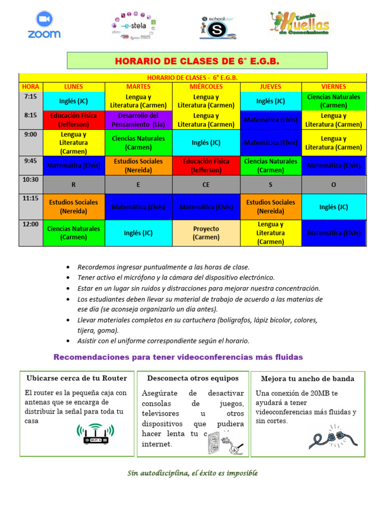 Horario de Clases 2022 | PDF