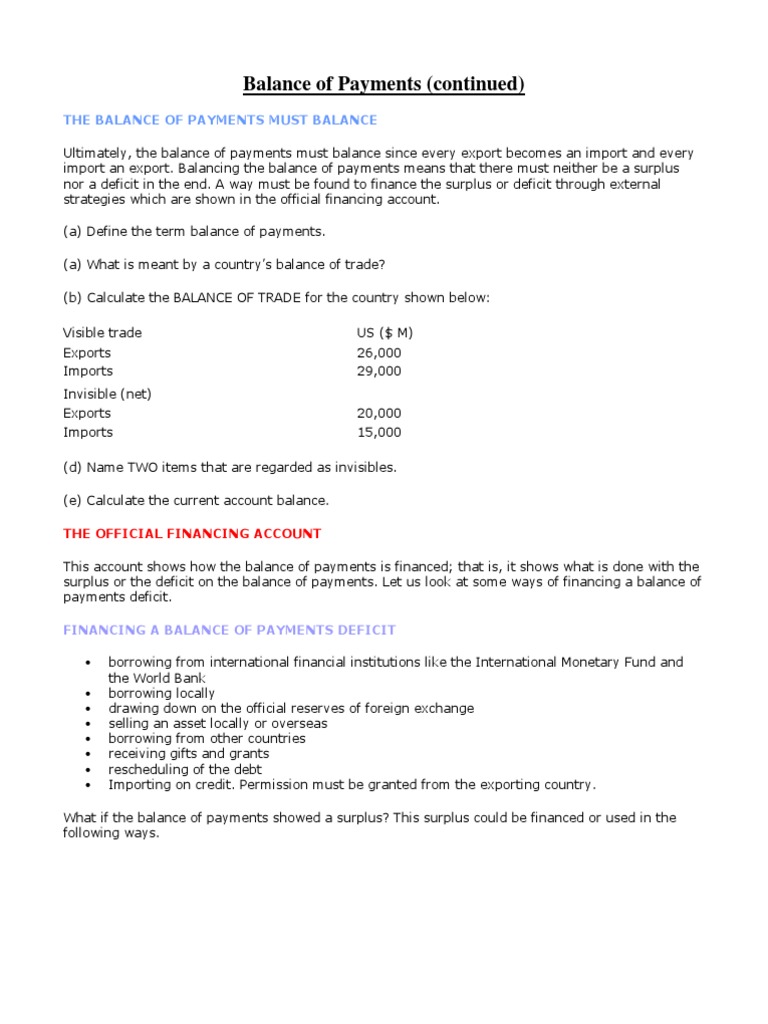 Understanding Balance of Payments Dynamics | PDF | Balance Of Payments ...
