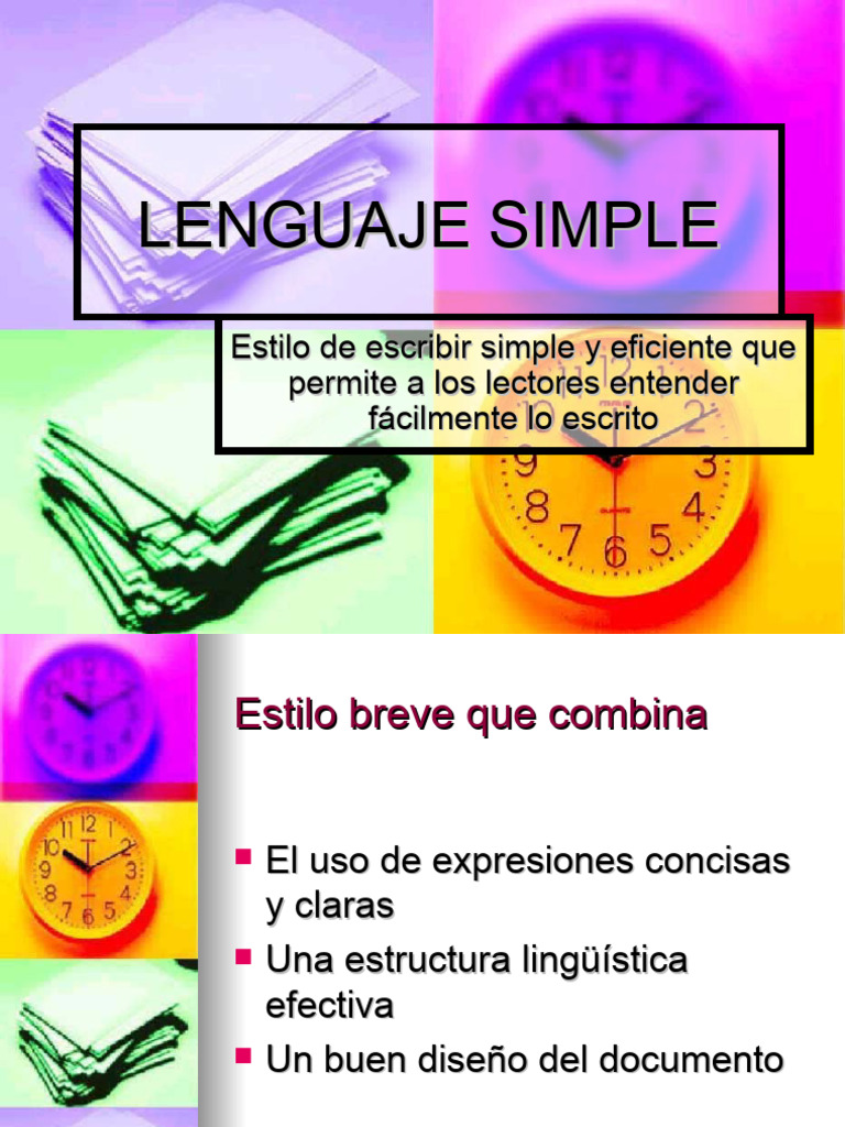 Lenguaje Simple | PDF | Artes del Lenguaje y Comunicación
