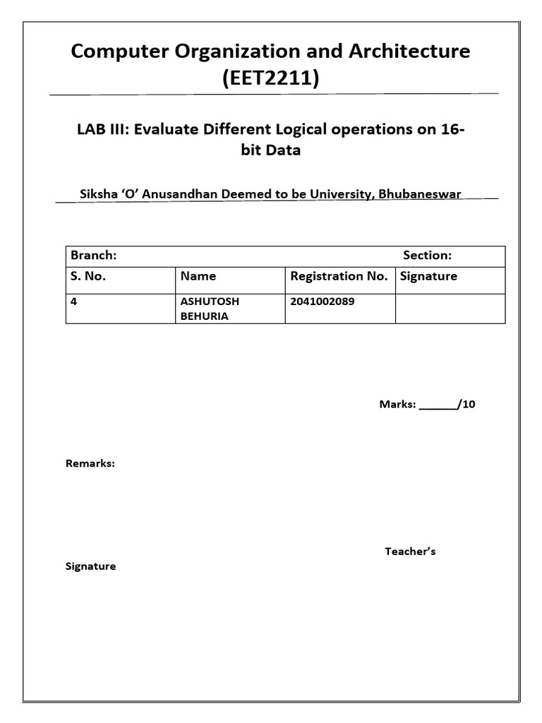 COA_LAB-3[1] | PDF