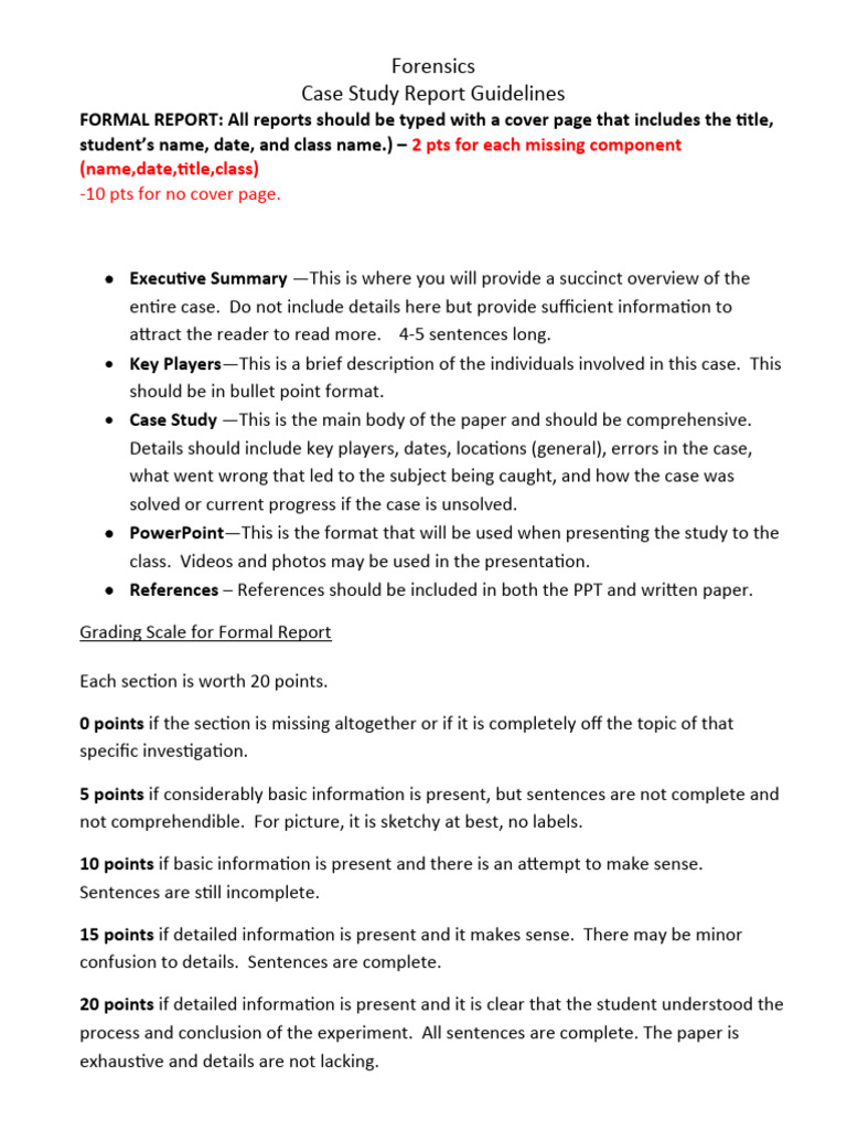 Forensics Case Study Report Guidelines (1) | PDF