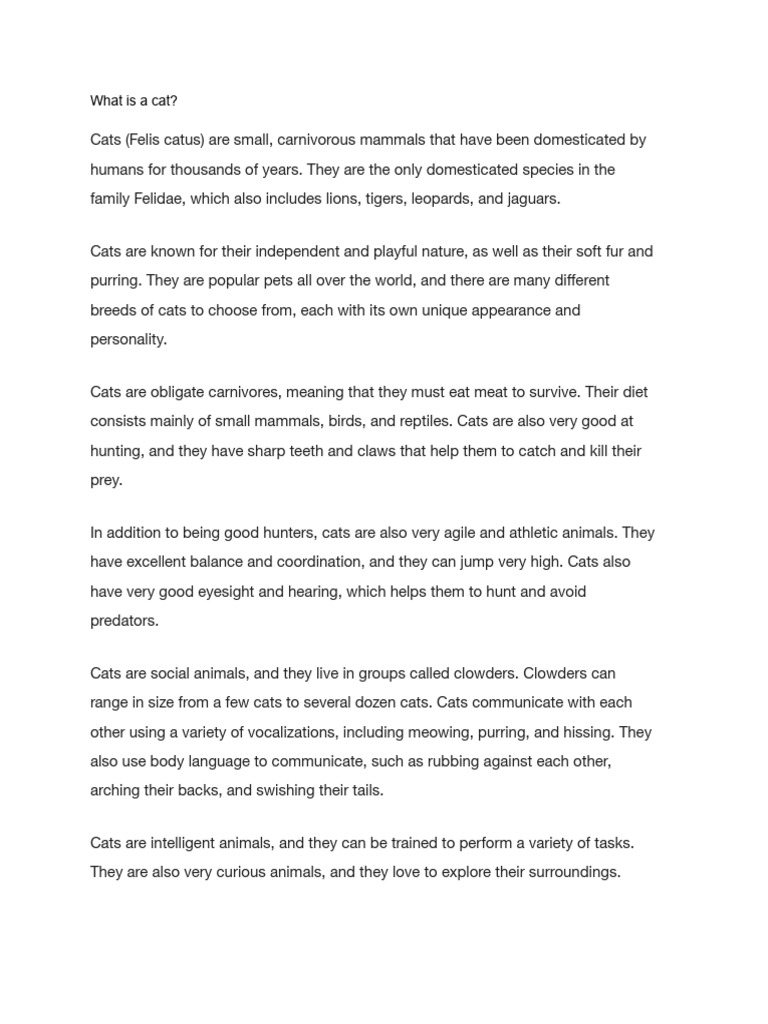 All About Cats | PDF