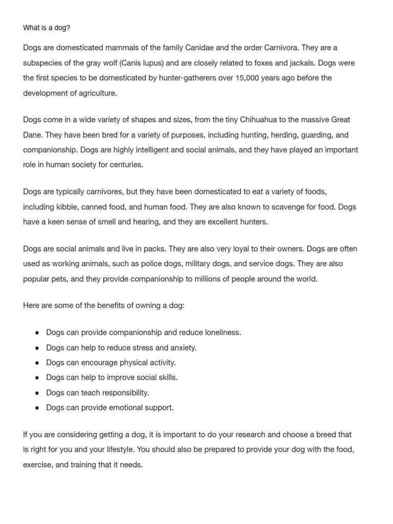 All About Dogs | PDF