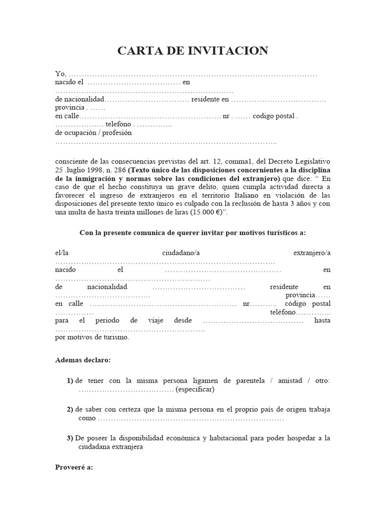 Carta de Invitacion | PDF