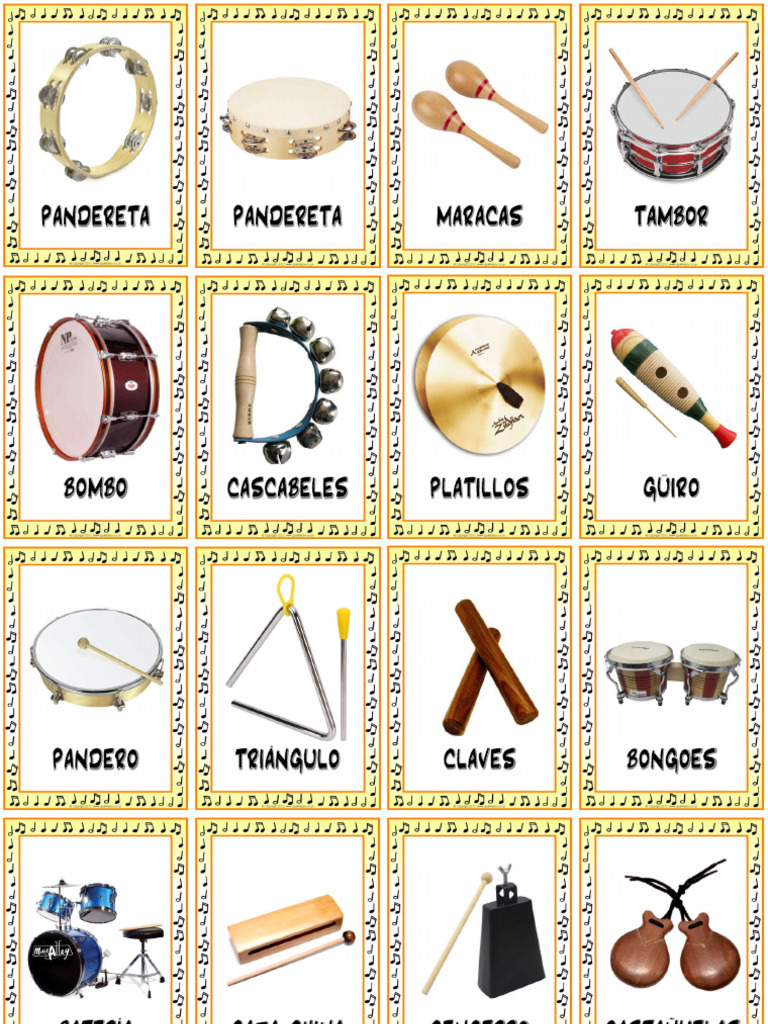 Láminas Instrumentos Percusión 8 | PDF