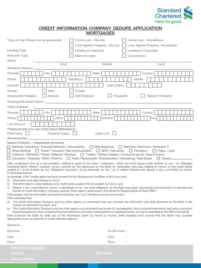 New Cibil Form | PDF | Loans | Credit