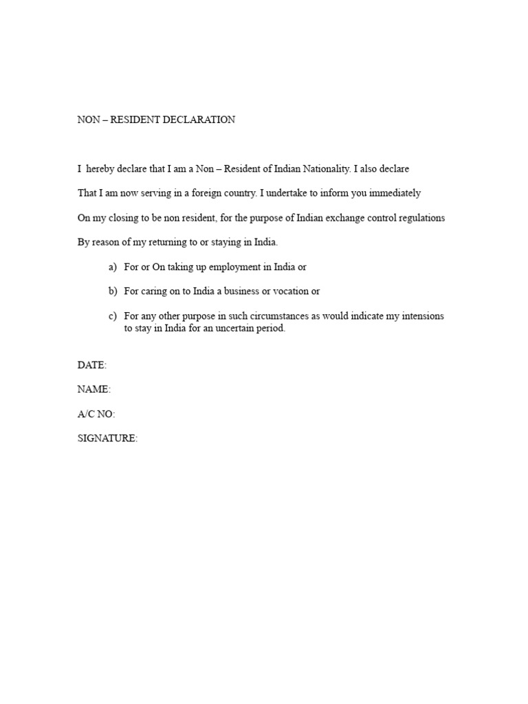 NRI Declaration | PDF