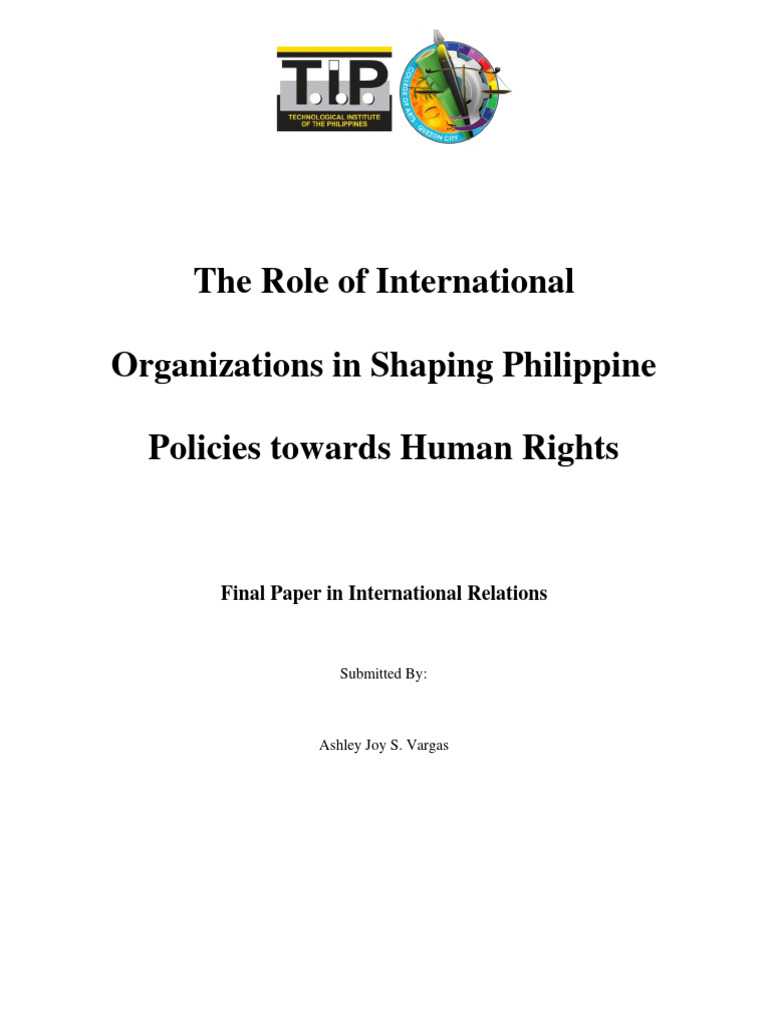The Role of International Organizations in Shaping Philippine Policies ...