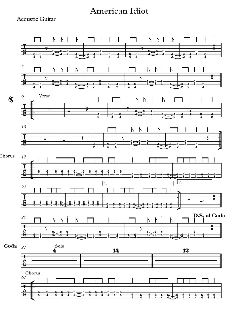 American Idiot - Guitar | PDF