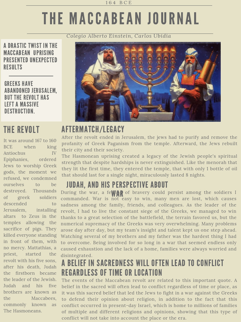 Off White Vintage Newspaper Style Newsletter-2 | PDF | Maccabees | Jews ...