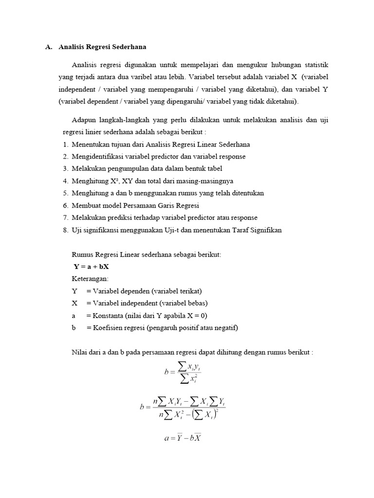 Analisis Regresi Sederhana | PDF