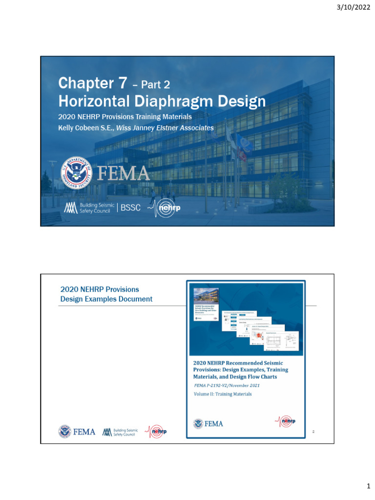 2020 NEHRP Training Materials CH7 Diaphragm Cobeen Part 2 | PDF