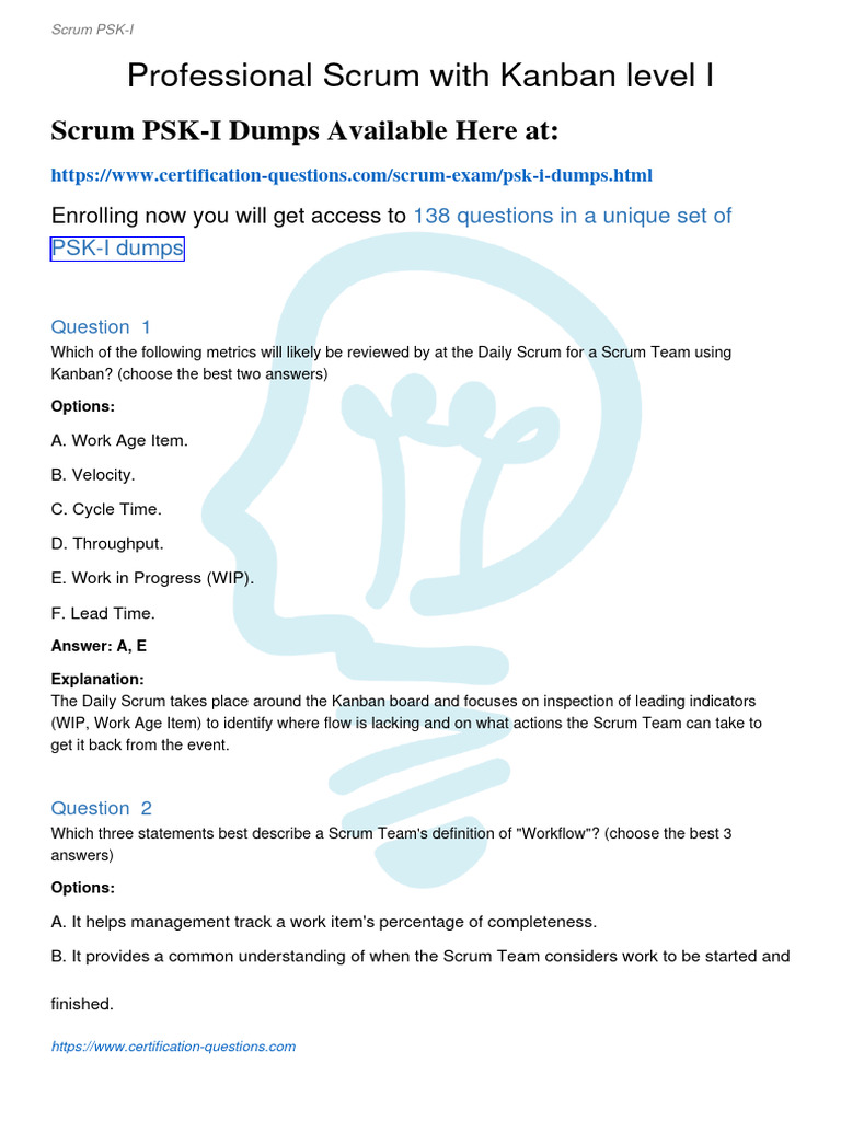 Psk-I-Pdf Scrum - org-PSK-I-Question-Answer | PDF | Computers