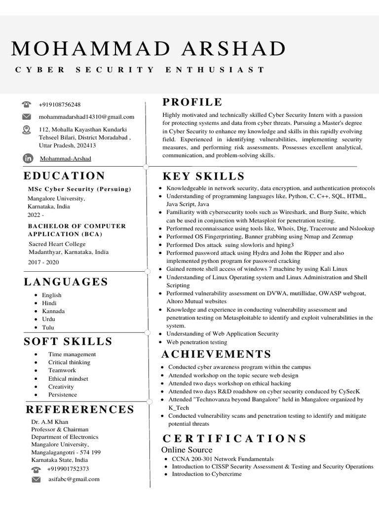 Arshad Resume | PDF | Security | Computer Security