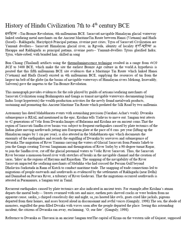 History of Hindu Civilization 7th | PDF