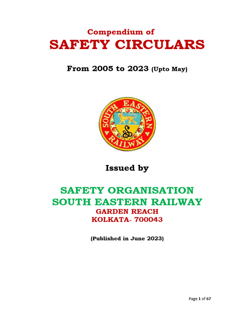 Compendium of Safety Circulars - 2005 To 2023 | PDF