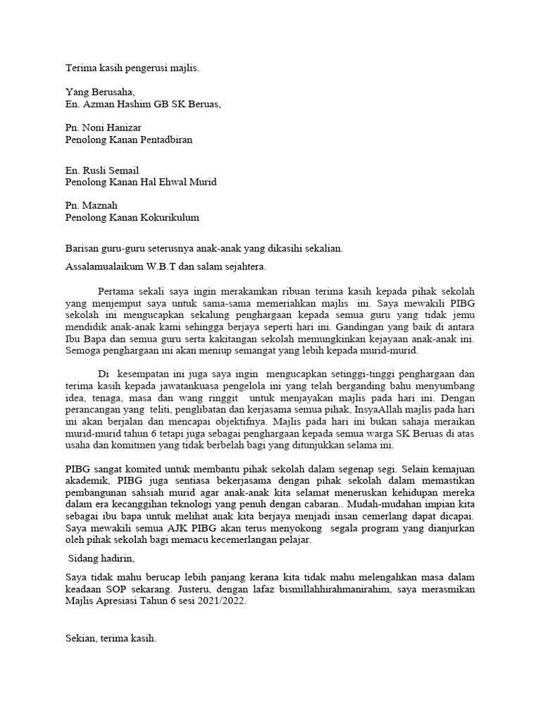 TEKS YDP PIBG Rasmi | PDF